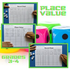 Place Value Dice Math Game Grades 3-4 | Etsy