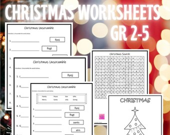 Christmas Printable Worksheets - Etsy