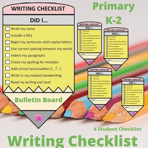 Writing Checklist - Primary Classroom Decor & Management - Etsy