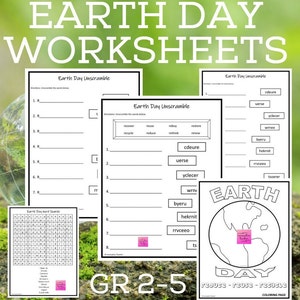 Earth Day Printable Worksheets - Etsy