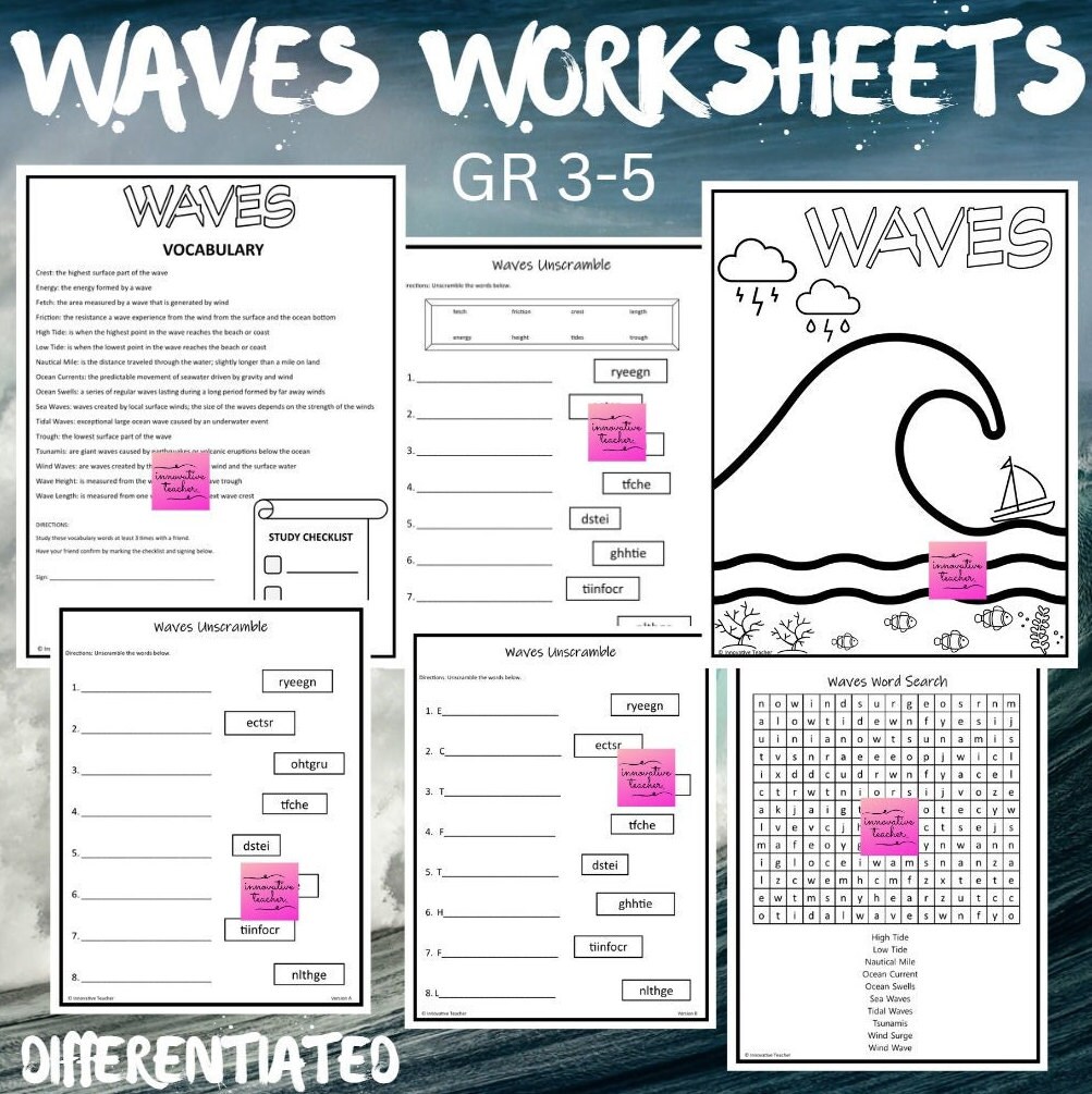 Waves Worksheets | Upper Elementary Science - Etsy