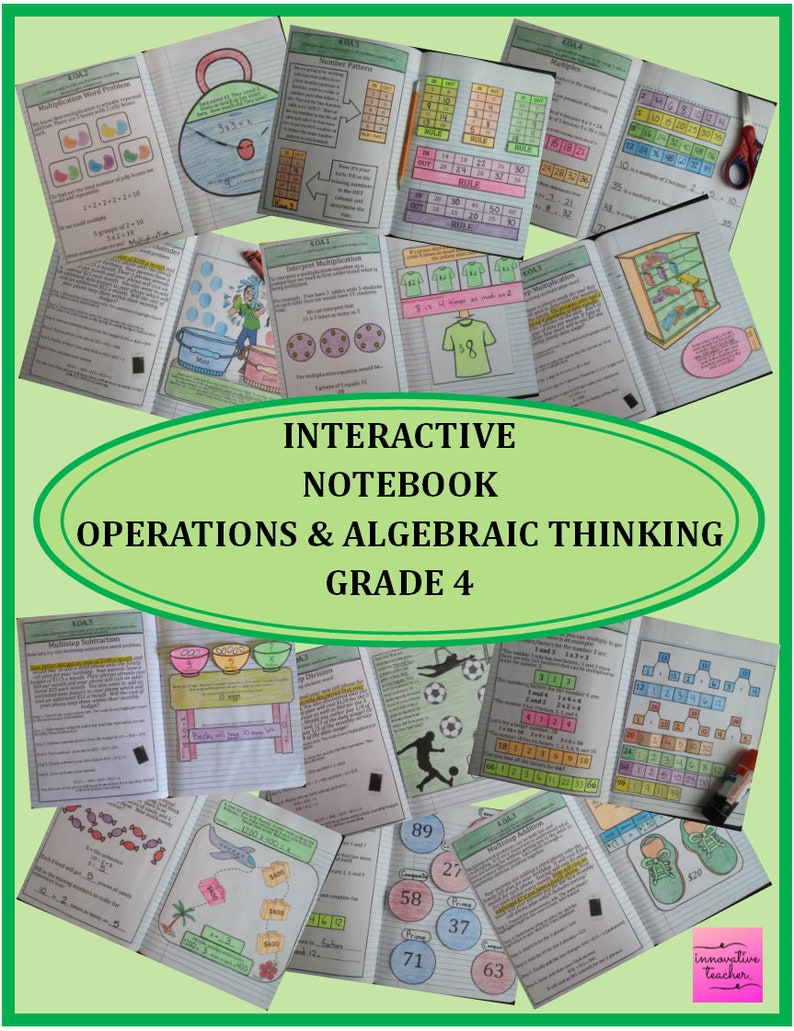 Interactive Math Notebook Gr 4 - Operations & Algebraic Thinking | CCSS ...