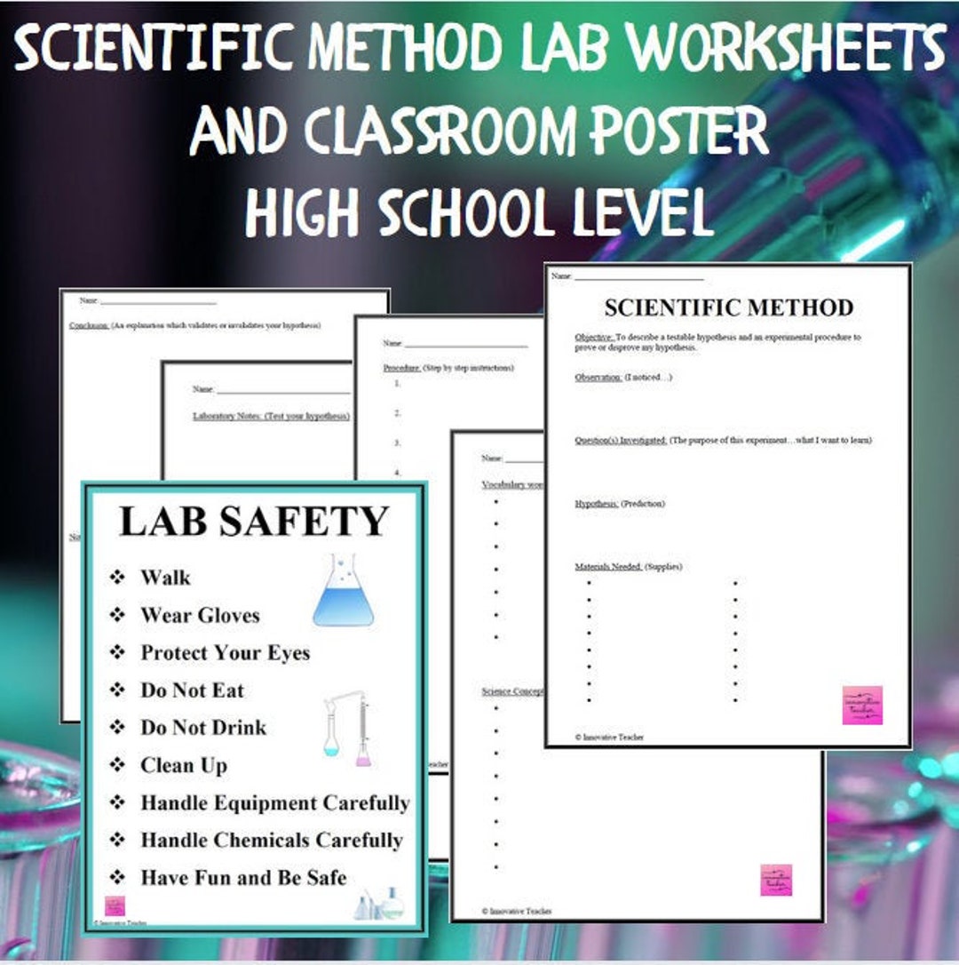 Scientific Method Lab Worksheet & Classroom Poster High - Etsy