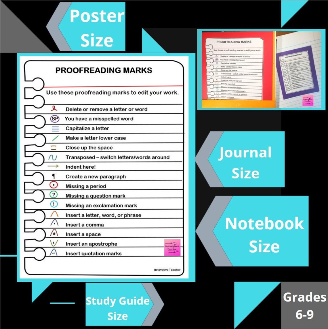 Proofreading Marks Printables Classroom Decor - Etsy