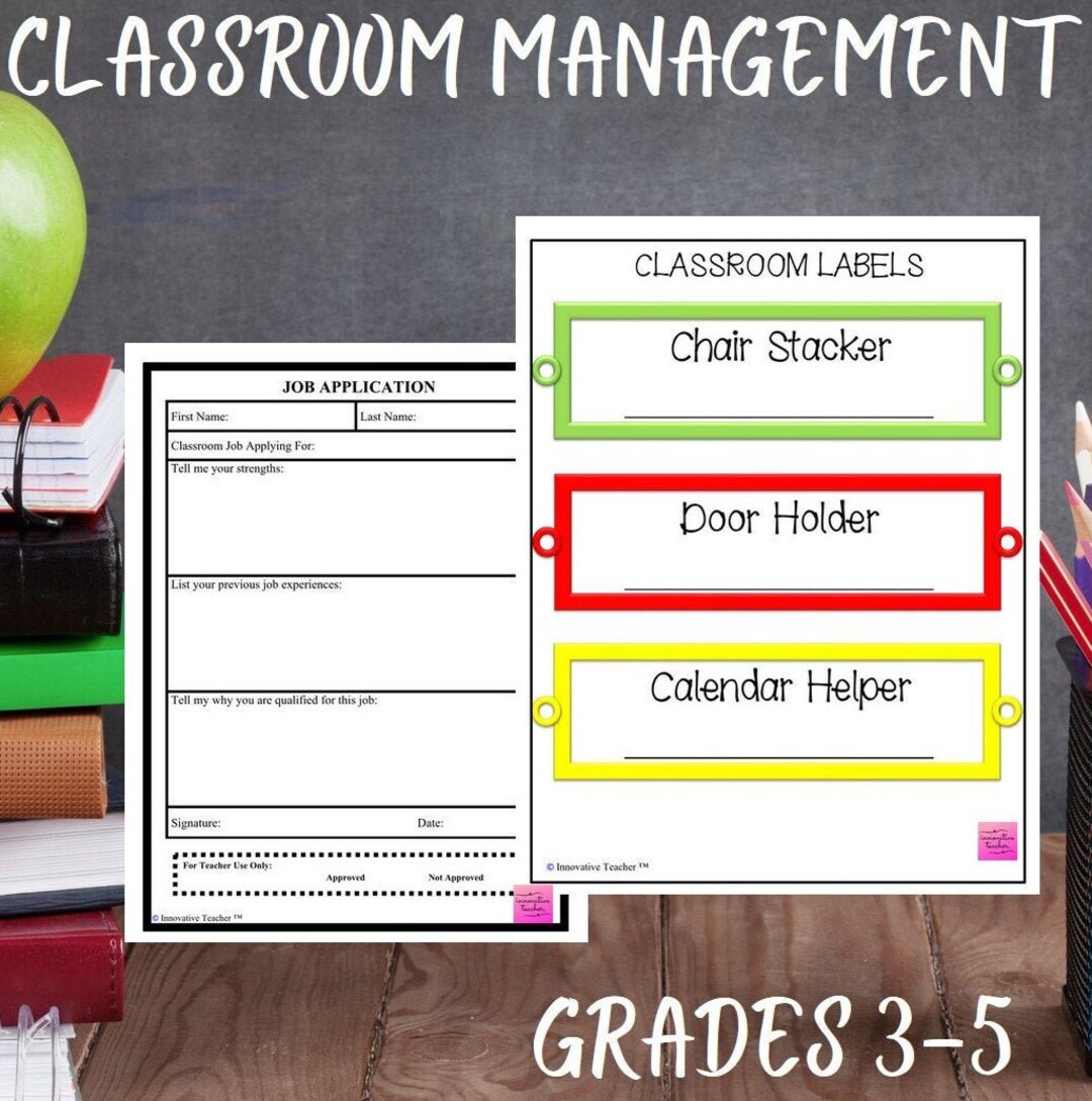 Classroom Management Job Application & Labels - Etsy