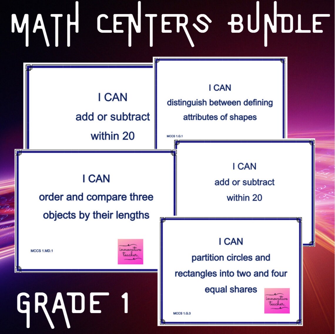 Grade 1 Math Centers BUNDLE - Etsy