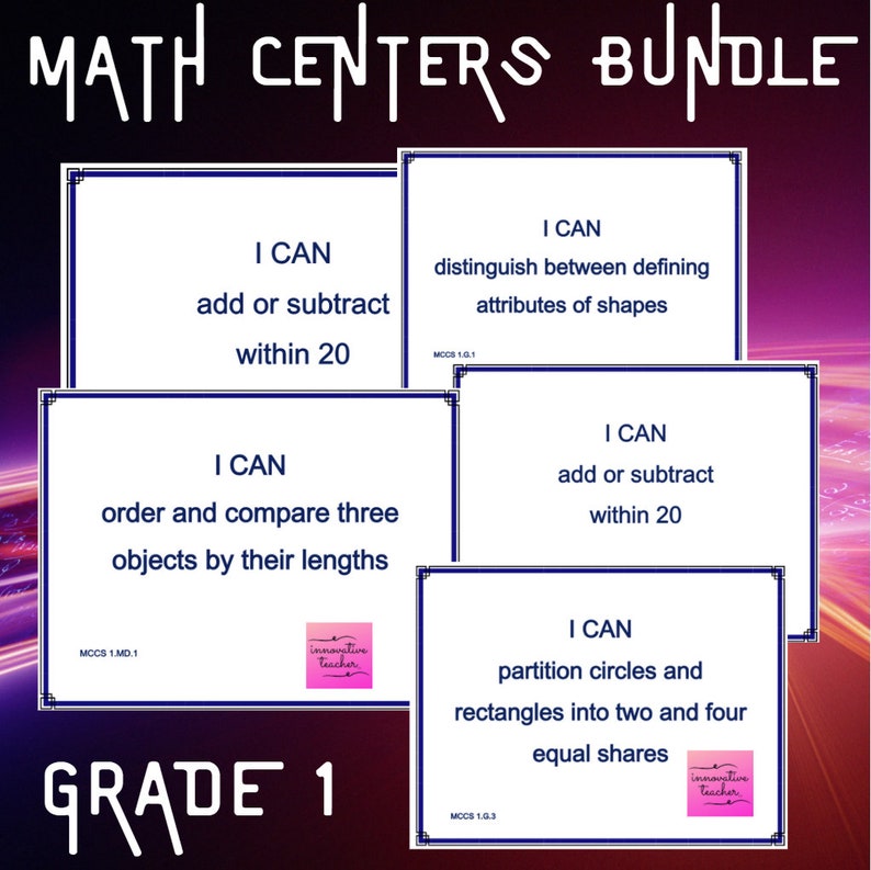 Grade 1 Math Centers BUNDLE - Etsy