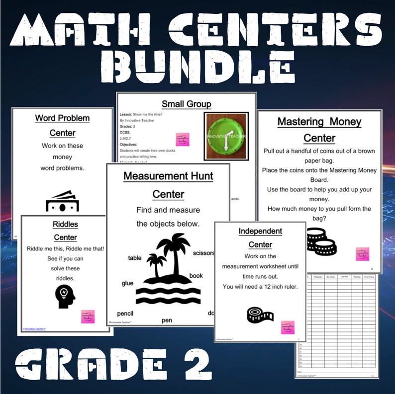 Grade 2 Math Centers BUNDLE - Etsy