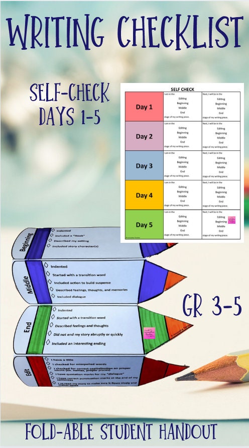 Writing Checklist - Process and Stages - Etsy
