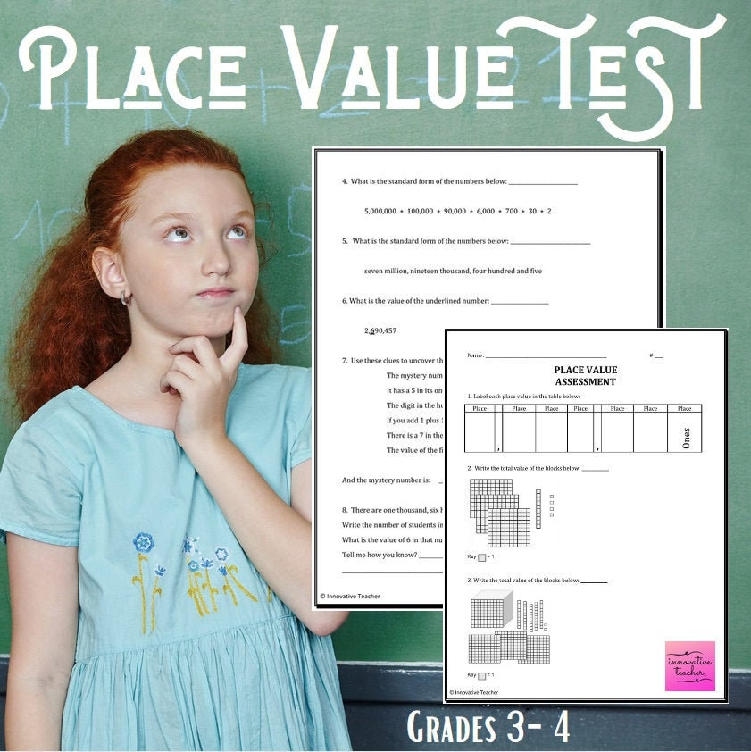 Place Value Math Assessment - Etsy