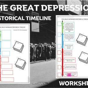 The Great Depression Historical Timeline | High School History - Etsy