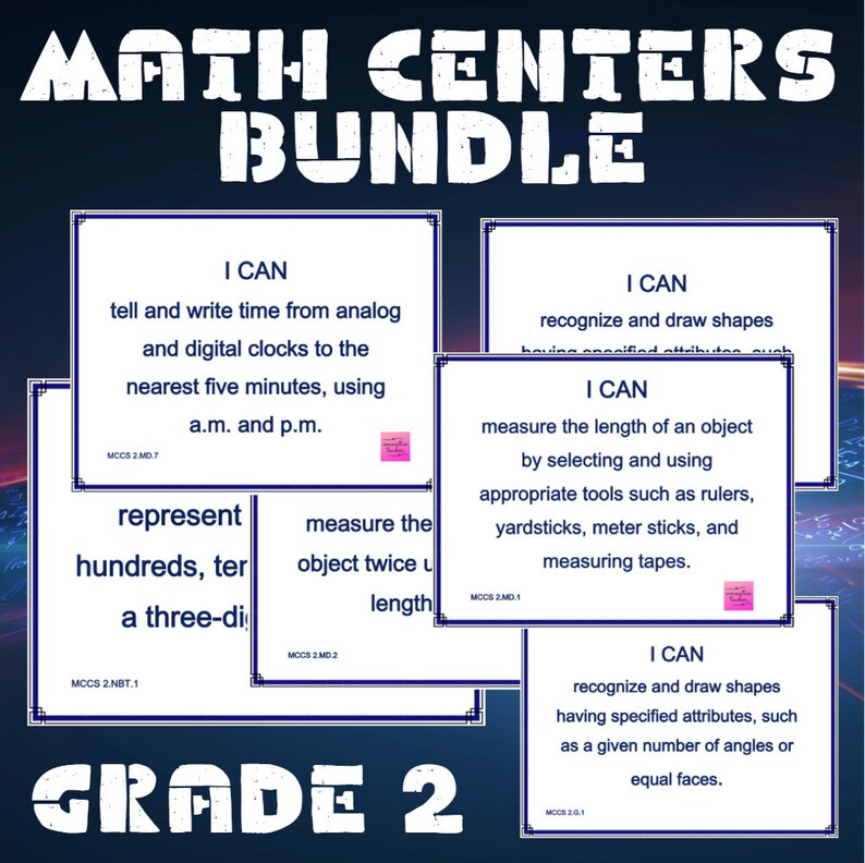 Grade 2 Math Centers BUNDLE - Etsy