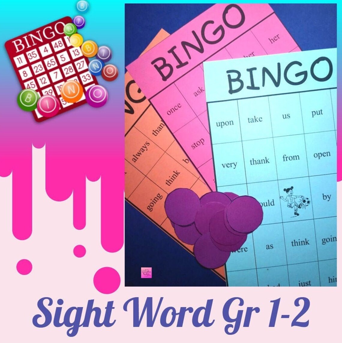 Sight Word Bingo Game Grades 1-2 - Etsy