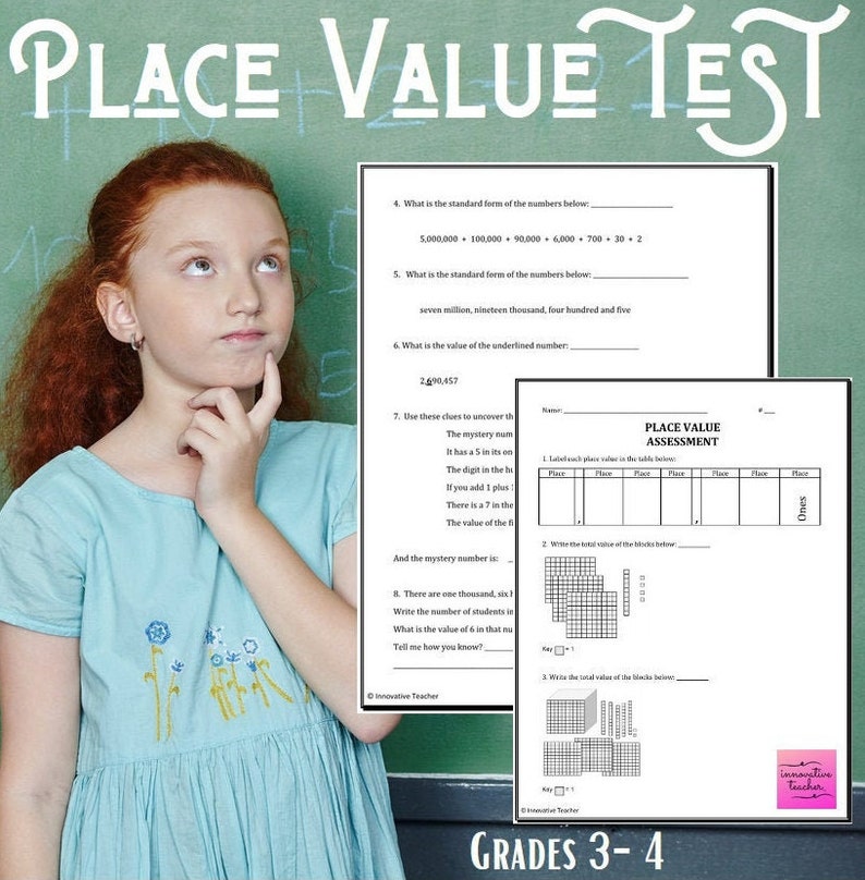 Place Value Math Assessment - Etsy