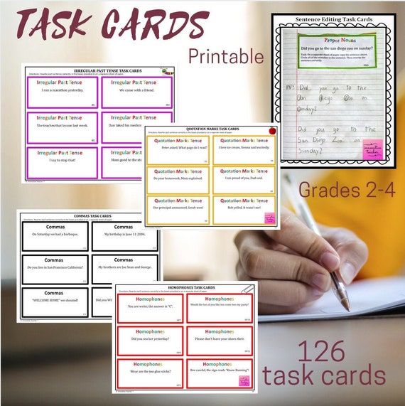 Sentence Editing Printable Task Cards - Etsy