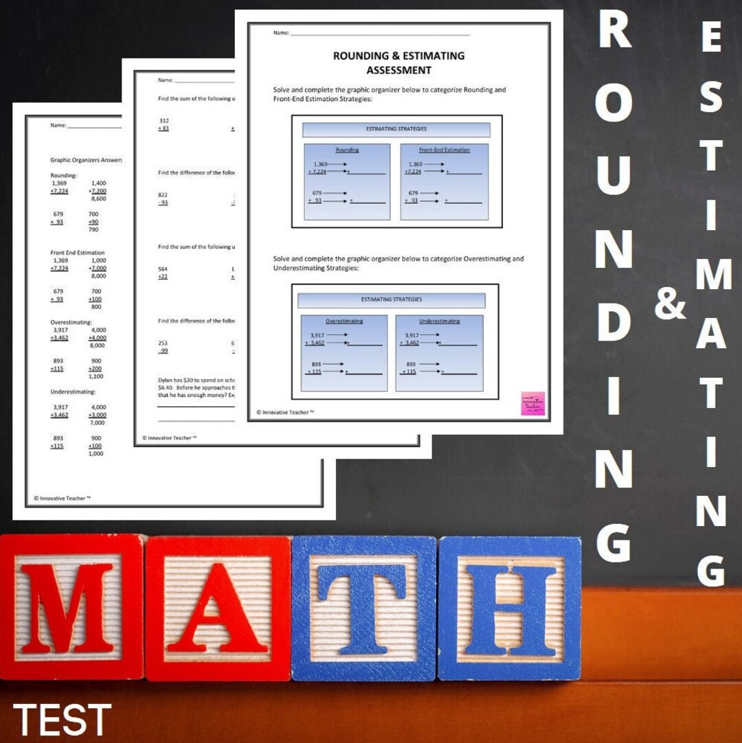 Rounding and Estimating Math Assessment - Etsy