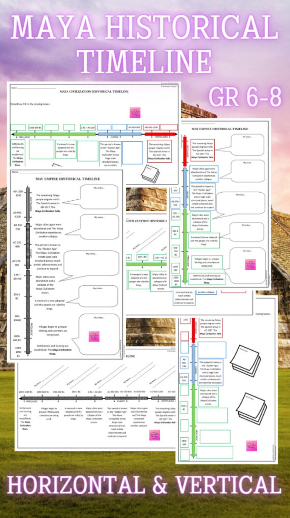 Maya Civilization Historical Timeline | Middle School History - Etsy
