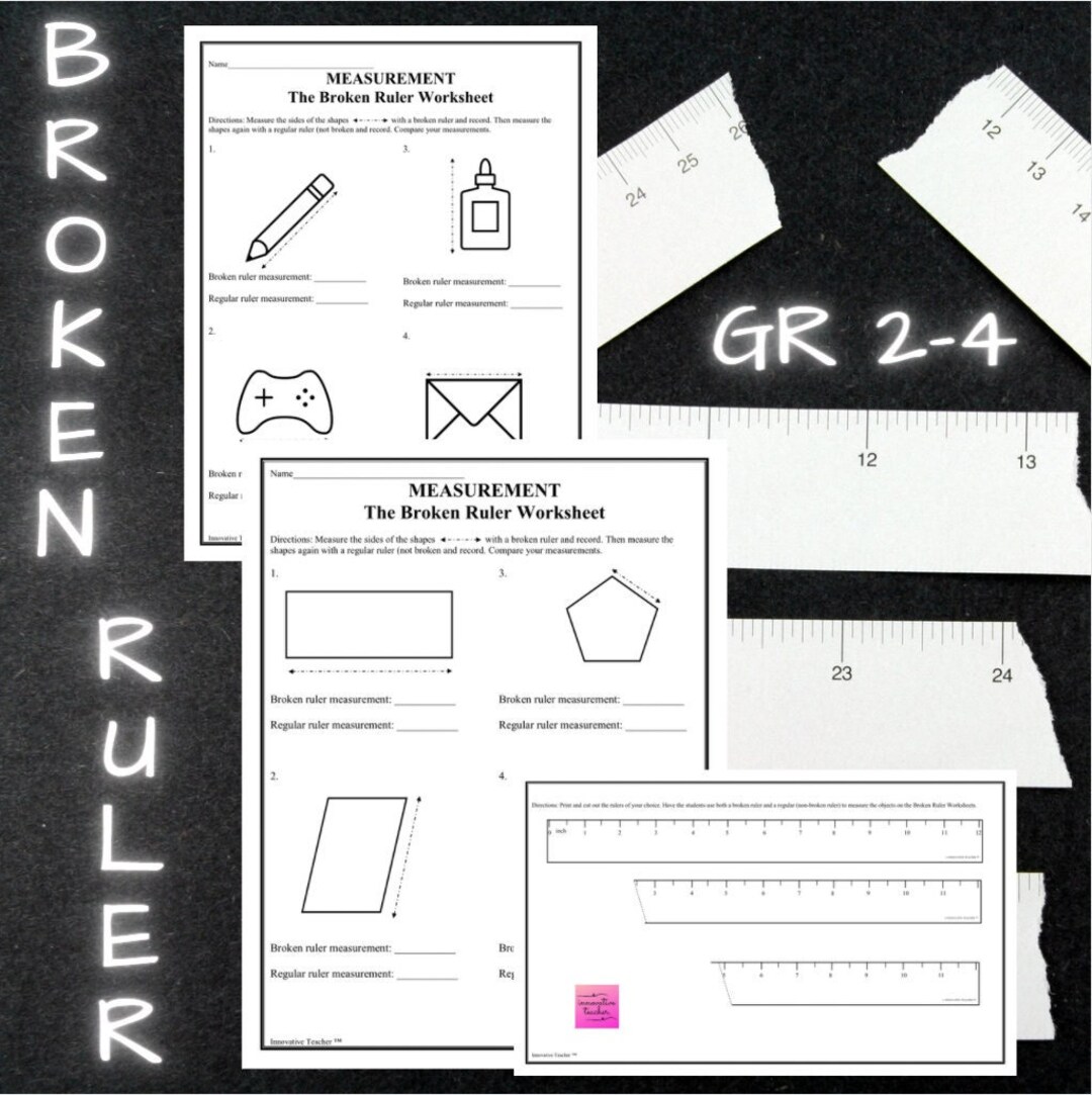Measurement Broken Ruler Math Worksheets - Etsy