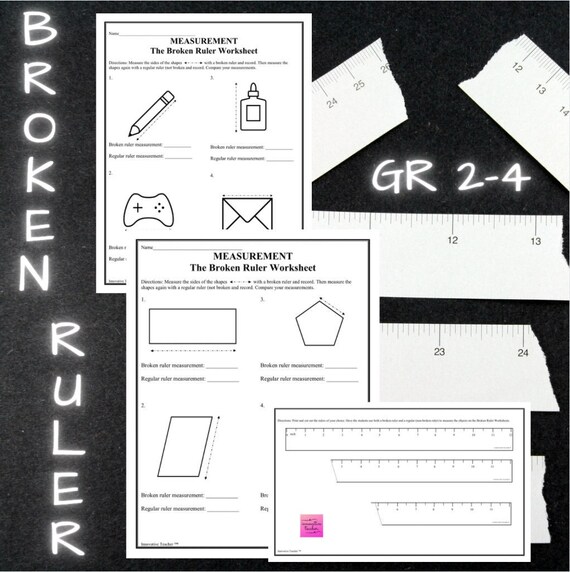 Measurement Broken Ruler Math Worksheets - Etsy