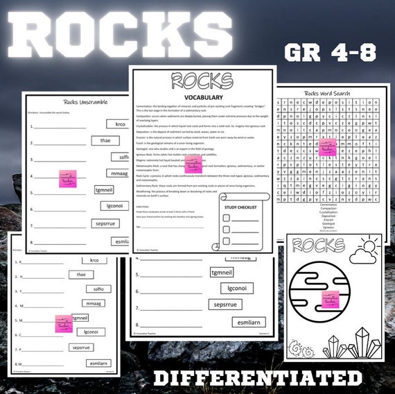 Hoja De Trabajo Sobre Los Tipos De Rocas Hoja De Reflexión Biología