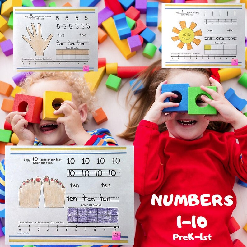 Numbers 1-10 Math Book Prek-1 - Etsy