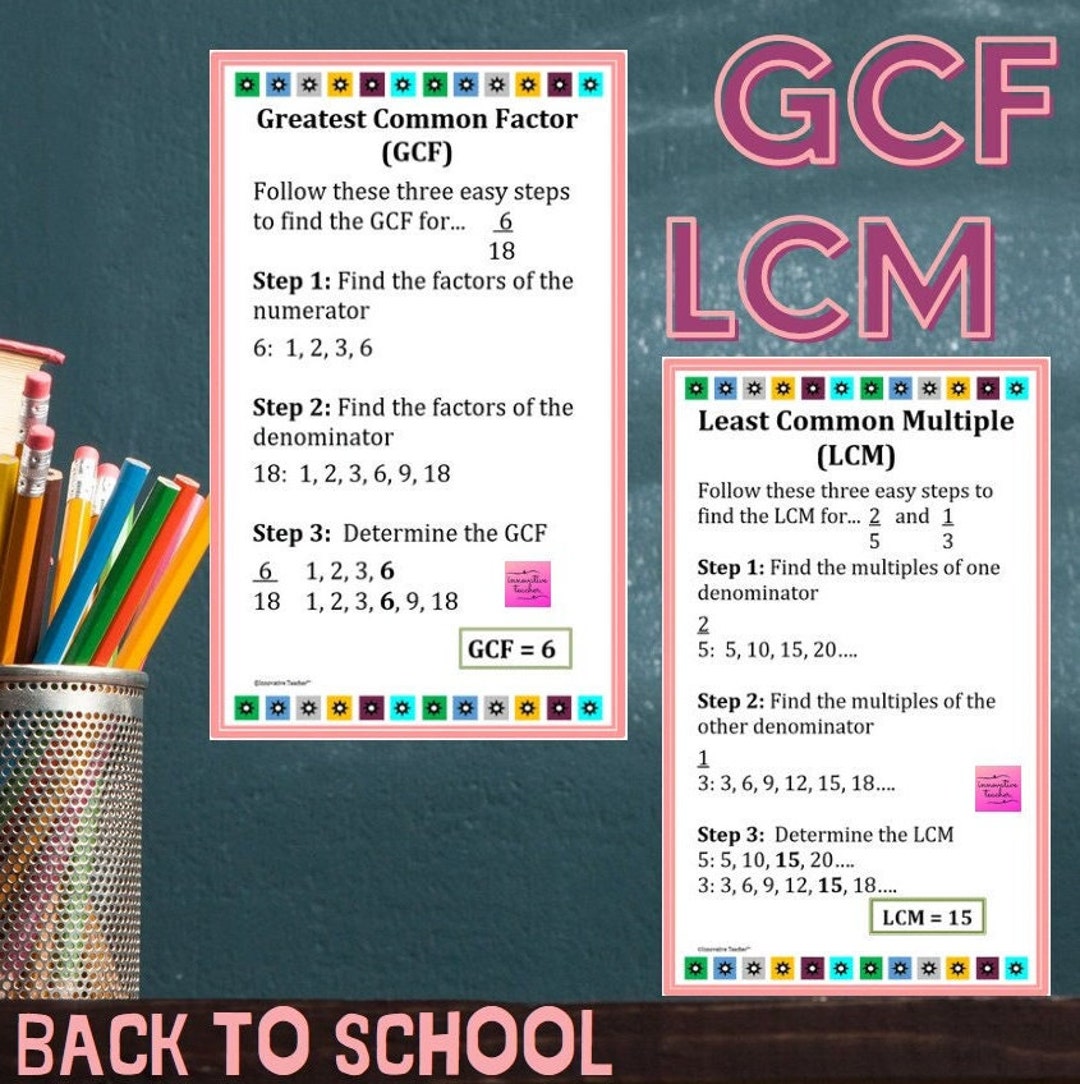 Greatest Common Factor & Least Common Multiple Math Classroom Posters ...