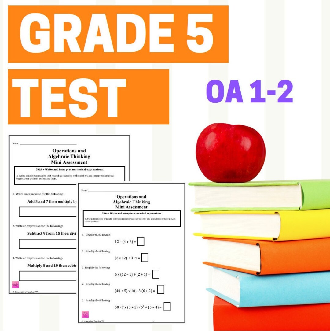 Operations and Algebraic Thinking Assessments Grade 5 (5.OA.1-2) - Etsy