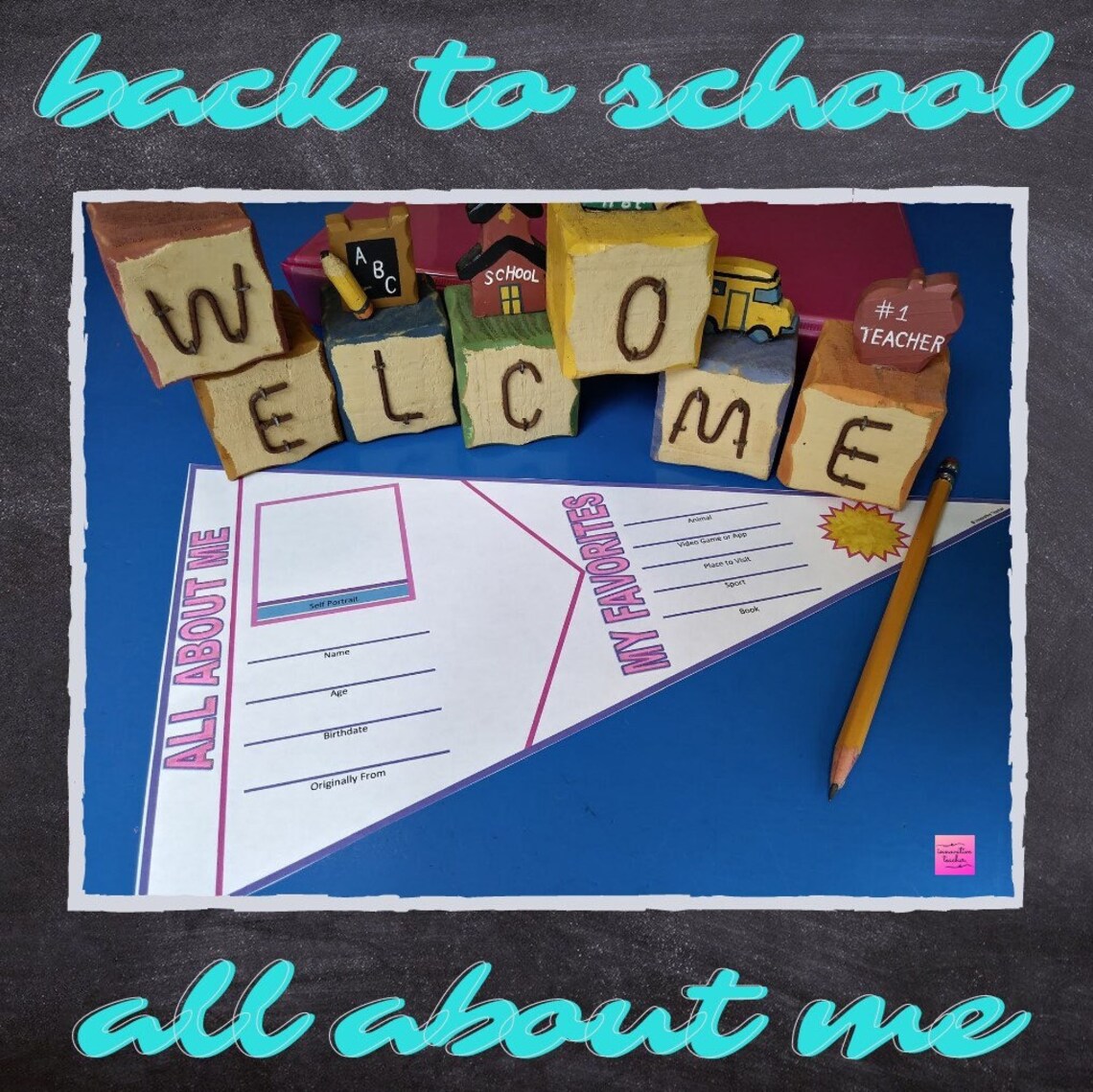 Back to School All About Me Pennant Flag - Etsy