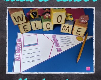 Printable Back to School Pennant Flag, Classroom Bulletin Board, All ...