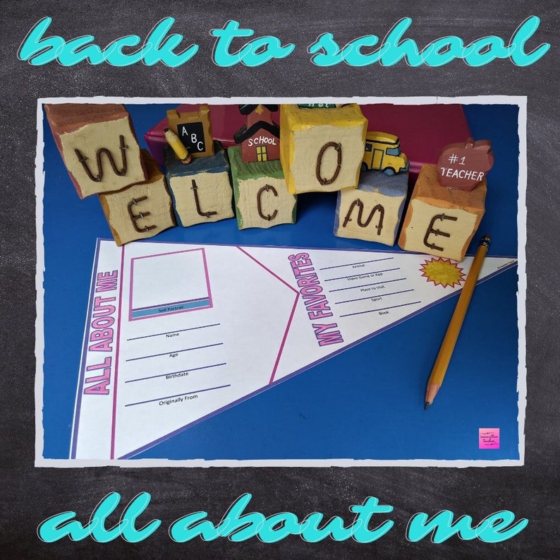 Back to School All About Me Pennant Flag - Etsy