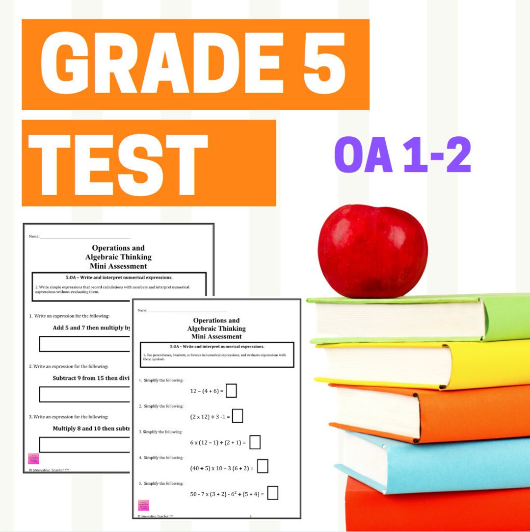 Operations and Algebraic Thinking Assessments Grade 5 - Etsy
