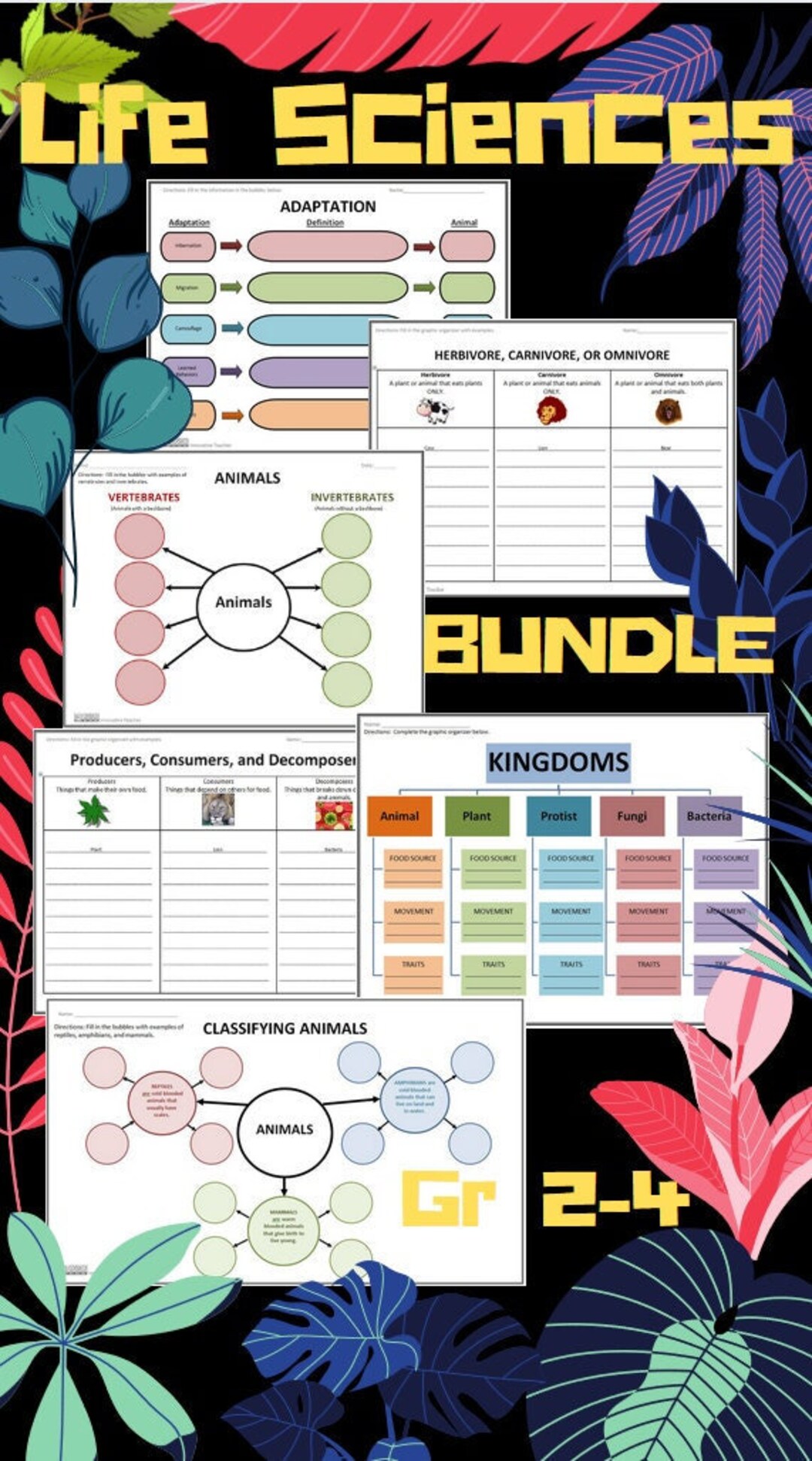 Life Sciences Graphic Organizer BUNDLE - Etsy
