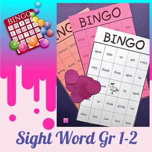 Sight Word Bingo Game Grades 1-2 - Etsy
