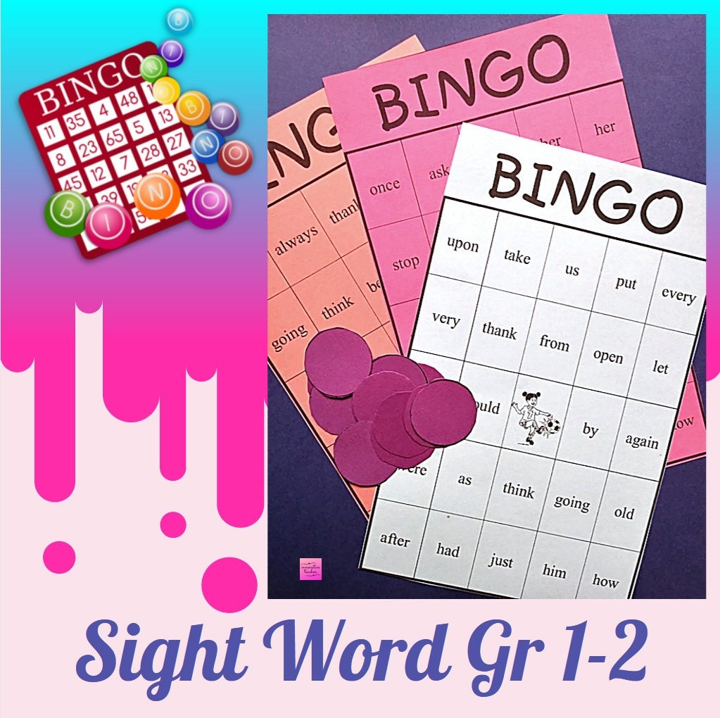 Sight Word Bingo Game Grades 1-2 - Etsy