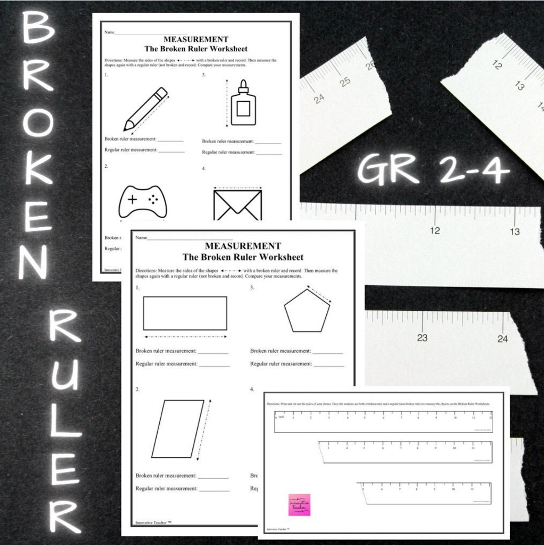 Measurement - Broken Ruler Math Worksheets - Etsy