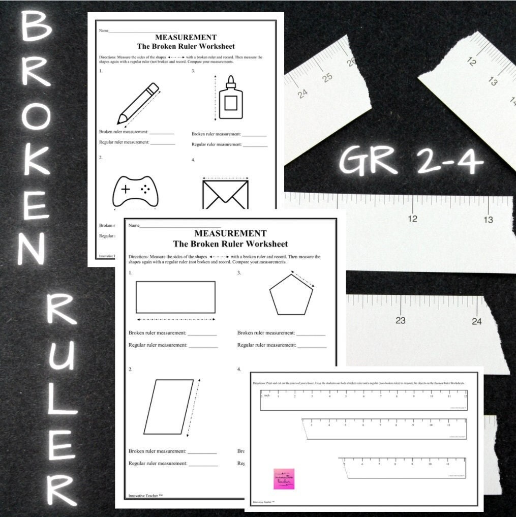 Measurement - Broken Ruler Math Worksheets - Etsy