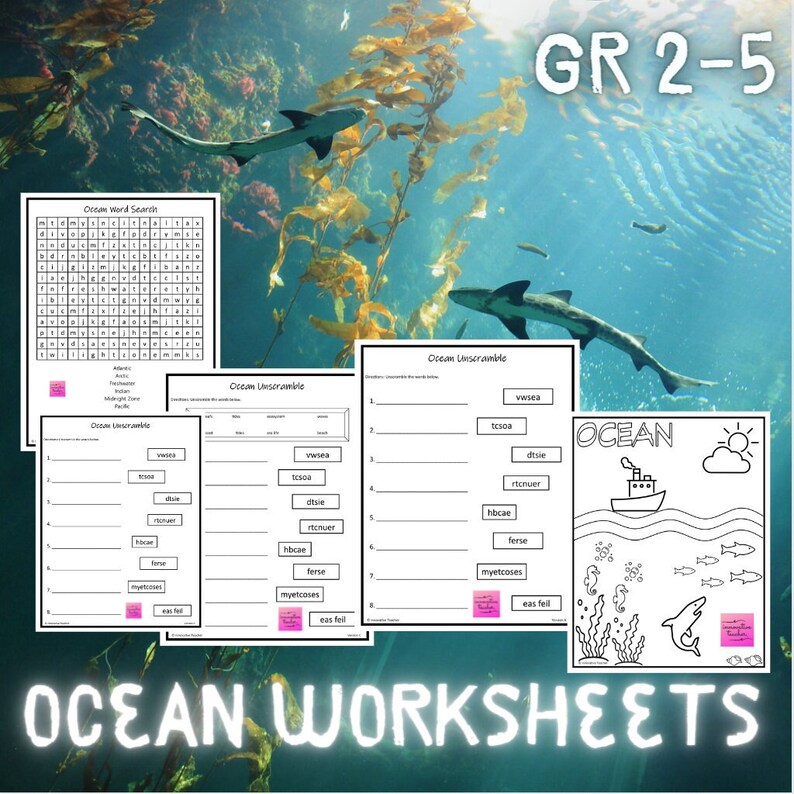 Ocean Printable Worksheets - Etsy