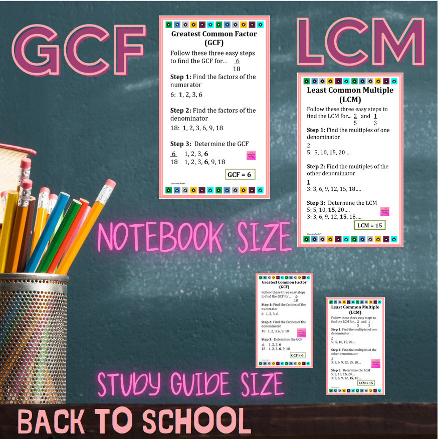 Greatest Common Factor & Least Common Multiple Math Classroom Posters ...