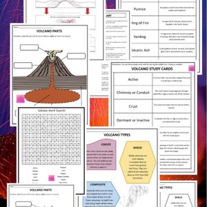 Volcanoes NO PREP Science Worksheets - Etsy