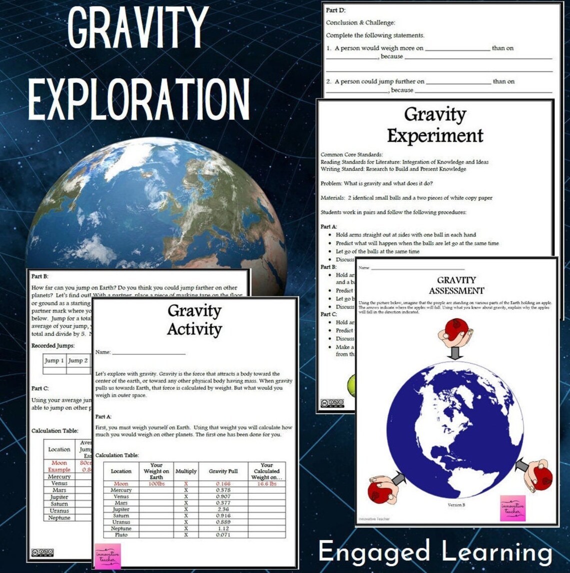 Gravity - Science Activity, Experiment, and Assessment - Etsy