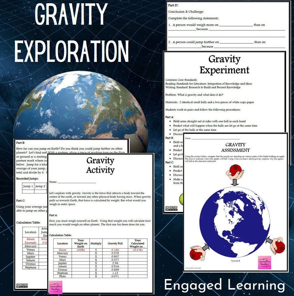 Gravity - Science Activity, Experiment, and Assessment - Etsy