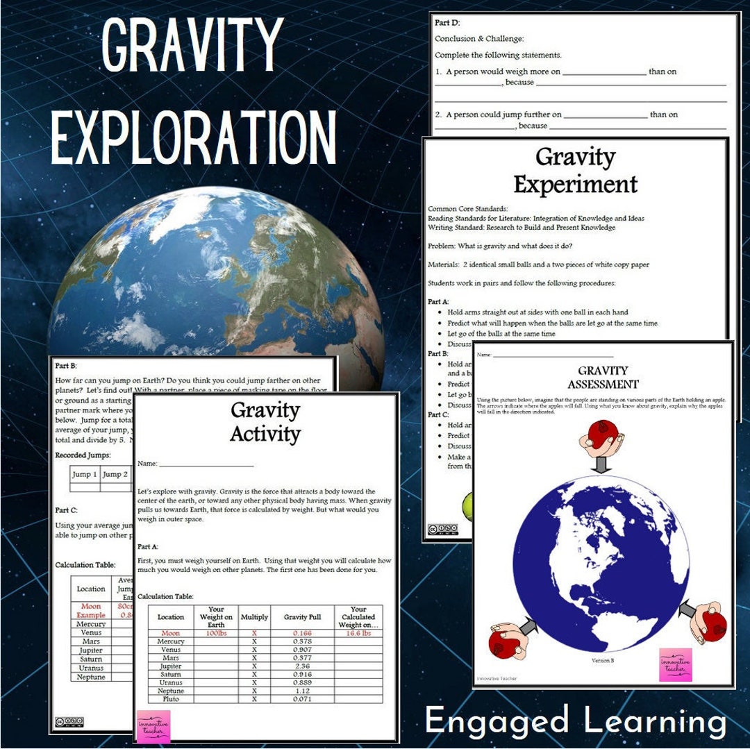 Gravity Science Activity Experiment and Assessment - Etsy
