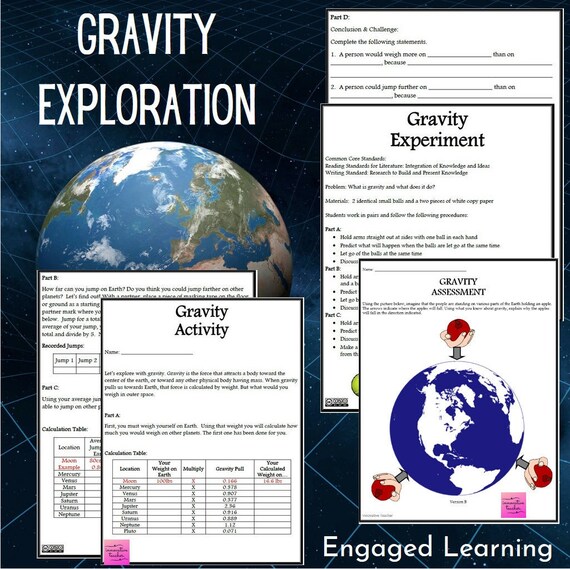 Gravity Science Activity Experiment and Assessment | Etsy