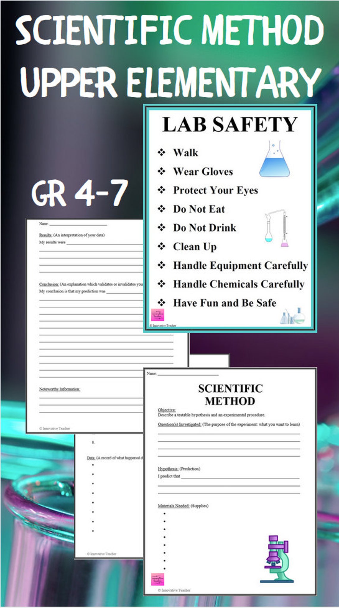 Scientific Method Lab Worksheets & Classroom Poster - Upper Elementary ...