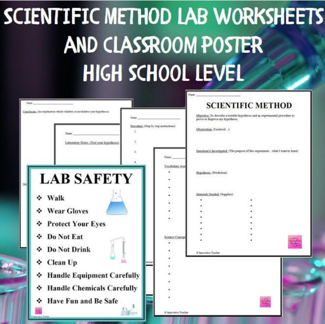 Scientific Method Lab Worksheet & Classroom Poster- High School - Etsy