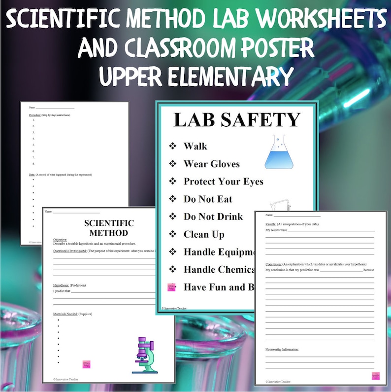 Scientific Method Lab Worksheets & Classroom Poster - Upper Elementary ...