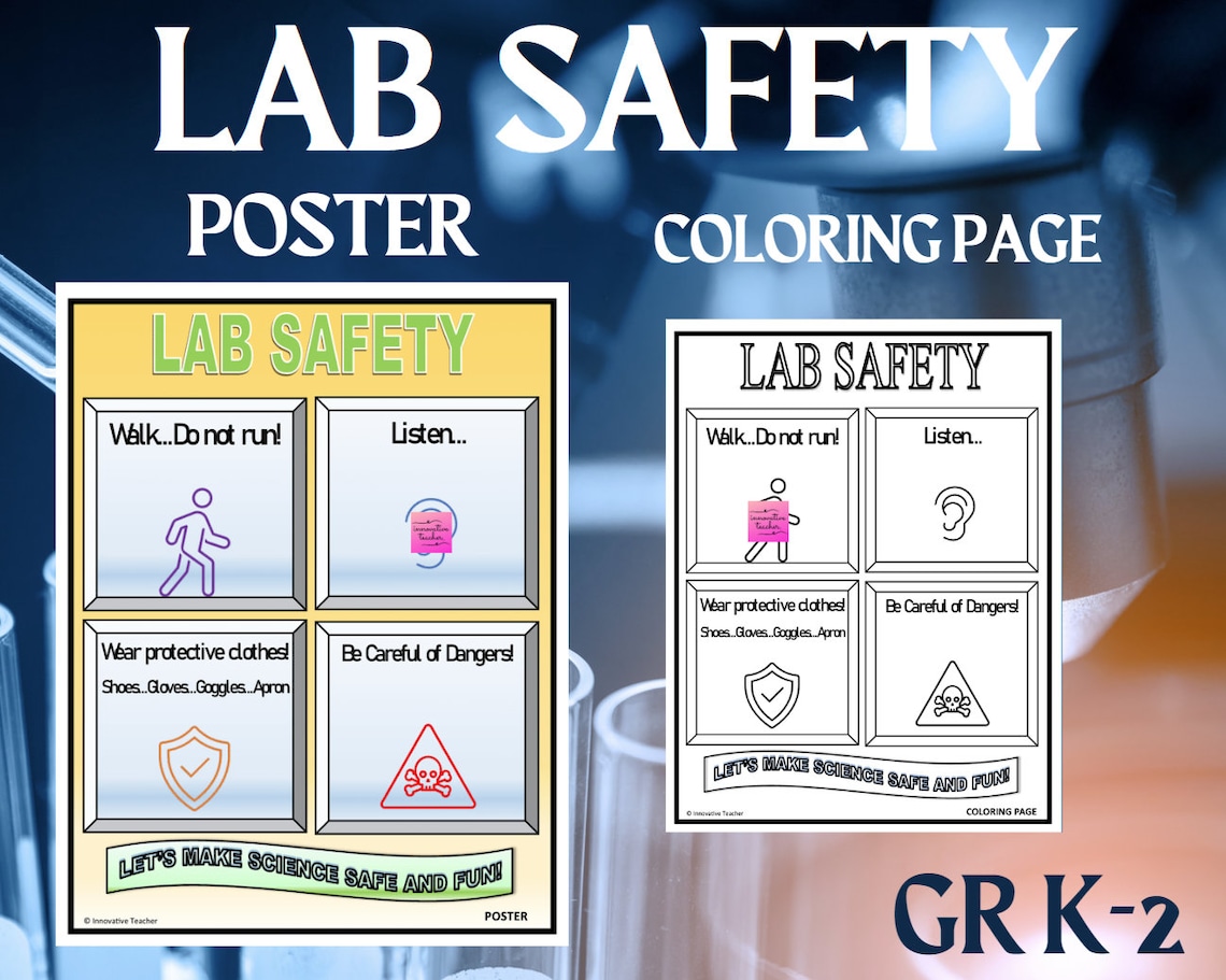 Science Lab Safety Printable Worksheets & Class Poster - Lower ...