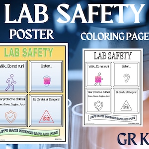 Science Lab Safety Printable Worksheets & Class Poster - Lower ...