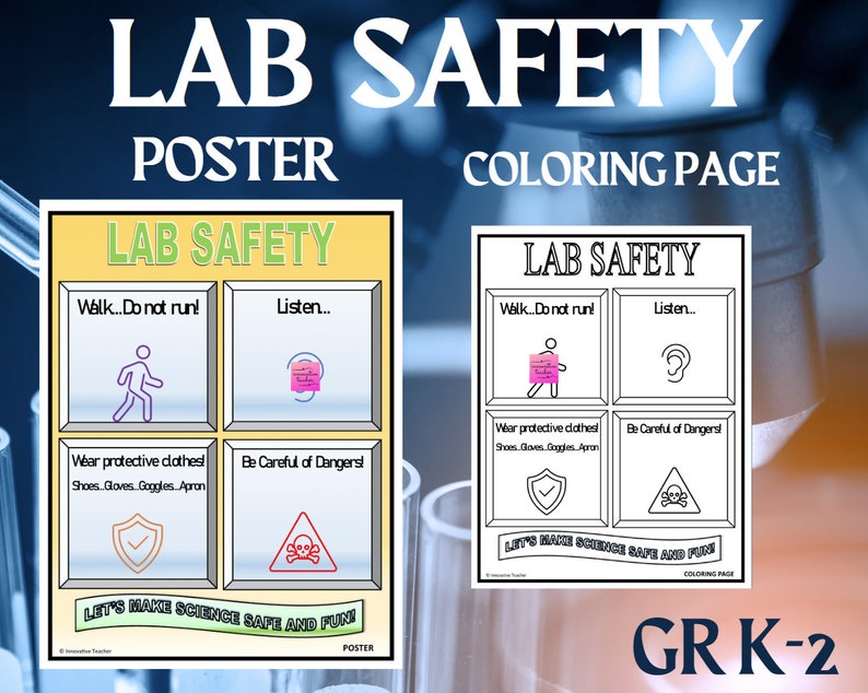 Science Lab Safety Printable Worksheets & Class Poster - Lower ...