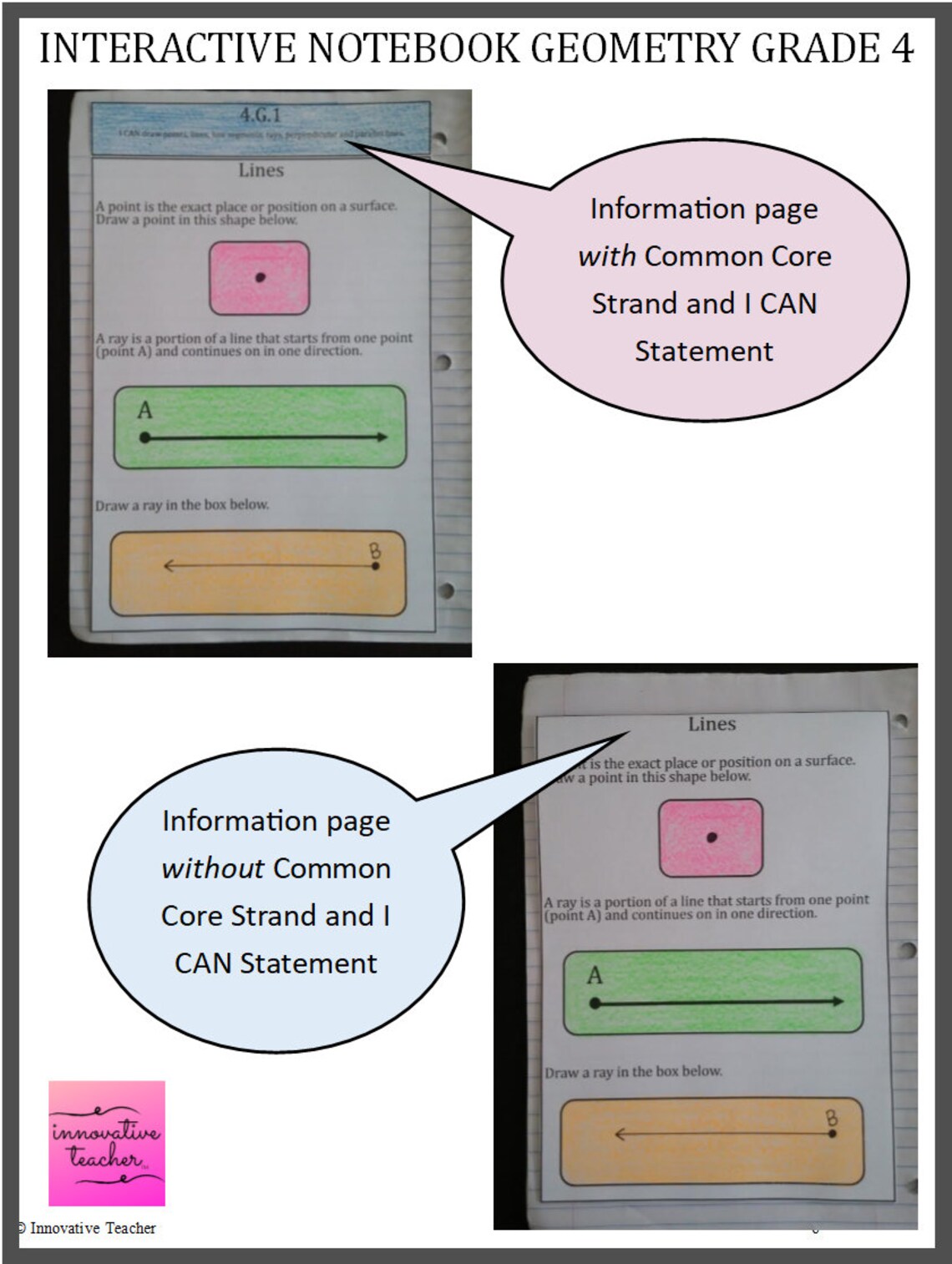 Interactive Math Notebook Geometry Gr 4 - CCSS - Etsy